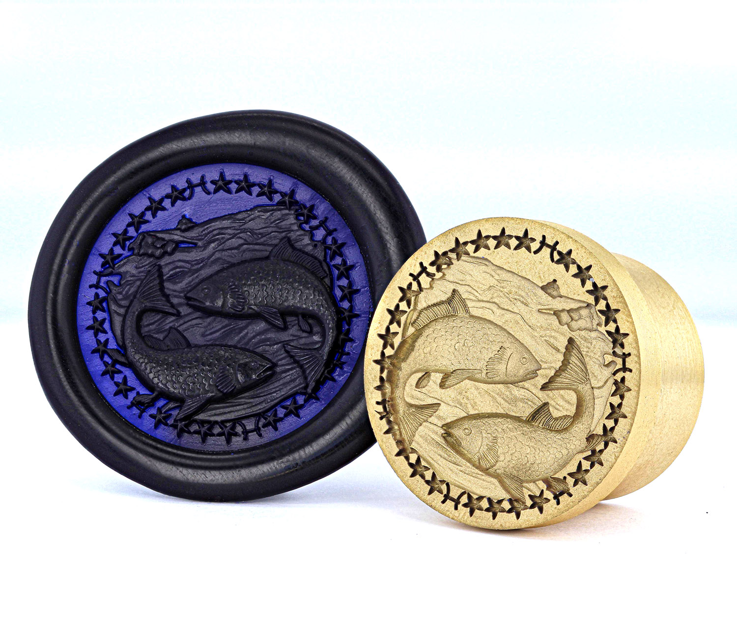 Handmade Jewellery UK Odissa - Pisces sign Peel and Stick Wax Seals