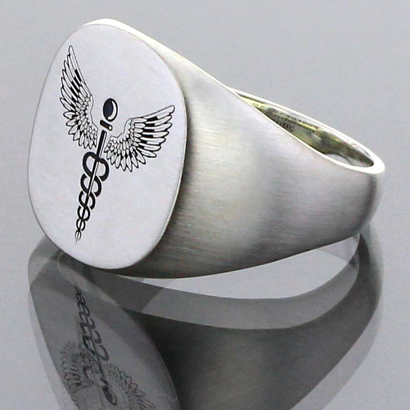 Medical Id Alert Signet Ring - Handmade Jewellery UK Odissa